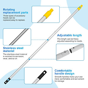 LYDODOKA Light Bulb Changer for High Ceilings, 18FT Light Bulb Extension Pole Changer with 3-12FT Telescopic Extension Pole, Light Bulb Removal Tool with Basket & Suction Cup for Recessed Lights