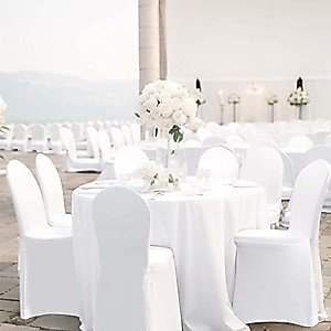 Vencede 10pcs White Stretch Spandex Chair Cover, Chair Covers for Wedding, Universal Fitted Chair Cover Protector for Party, Banquet, Event, Hotel（White 10PCS）
