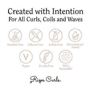 Rizos Curls Deep Conditioner, Strengthens & Moisturizes Hair while Controlling Frizz, Add Softness and Manageability with Coconut Oil, Sunflower Oil & Shea Butter, 10 oz