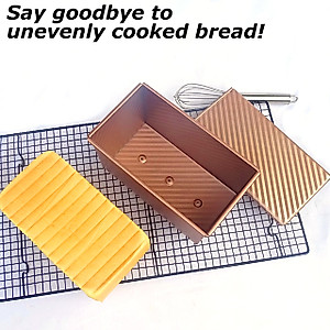 Star Bread Pan Non-stick Toast Mold for Oven Baking, Steel Hotdog-shaped Cake Pan Baking Mold for Home and Kitchen (Loaf Pan, Set of 2)