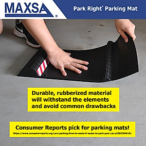 Maxsa 37359-RS Park Right 21" x 11" x 2" Parking Mat, Red