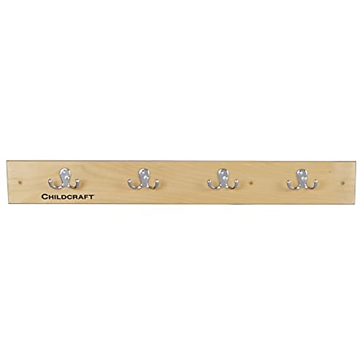 Childcraft Wall Mount Coat Rack Strip, 4 Hooks, 29-3/4 x 1-7/8 x 4 Inches