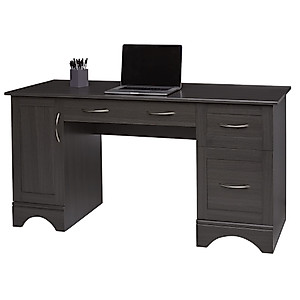 Realspace® Pelingo 60"W Computer Desk, Dark Gray
