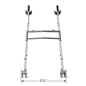 Medline Upright Walker with 5” Dual Wheels, Forearm Walker with Armrests, Height Adjustable, 300lb Weight Capacity
