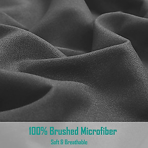 TEKAMON All Season 2 Piece Duvet Cover Set, Super Soft Breathable 100% Brushed Microfiber Premium Bedding Set -1 Comforter Cover with Zipper Closure+1 Pillow Sham (Twin, Dark Grey)