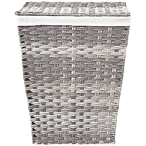 Whitmor Liner and Lid Laundry Hamper, Gray Wash