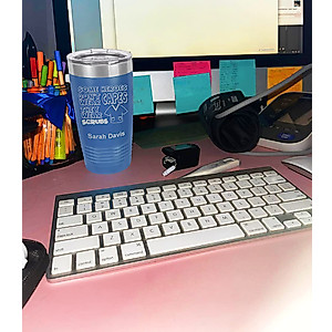 LaserGram 20oz Tumbler Mug | Some Heroes don't Wear Capes, They Wear Scrubs | Personalized Engraving Included (Dark Blue)