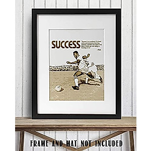 Success Is No Accident - Motivational Wall Decor, Motivational Wall Art Print With Pele Quotes Is Ideal for Home Wall Decor, School & Gym & Décor. A gift to Inspire & Encourage. Unframed-8 x 10"