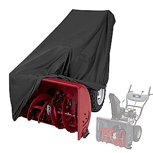 Snow Blower Cover with Elastic Bottom Waterproof Snow Thrower All-Season Cover, Heavy Duty Coated Polyester, Universal Size for Most Electric Two Stage (47" L x 37" H x 31" W)