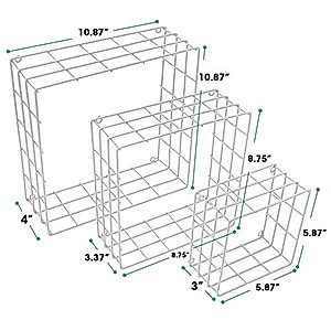 Sorbus Floating Square Shelves (Metal Square - White)