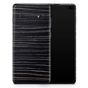 DesignSkinz Black Wood Texture Protective Vinyl Decal Wrap Skin Cover Compatible with The Samsung Galaxy S20 (Screen Trim & Back Glass Skin)