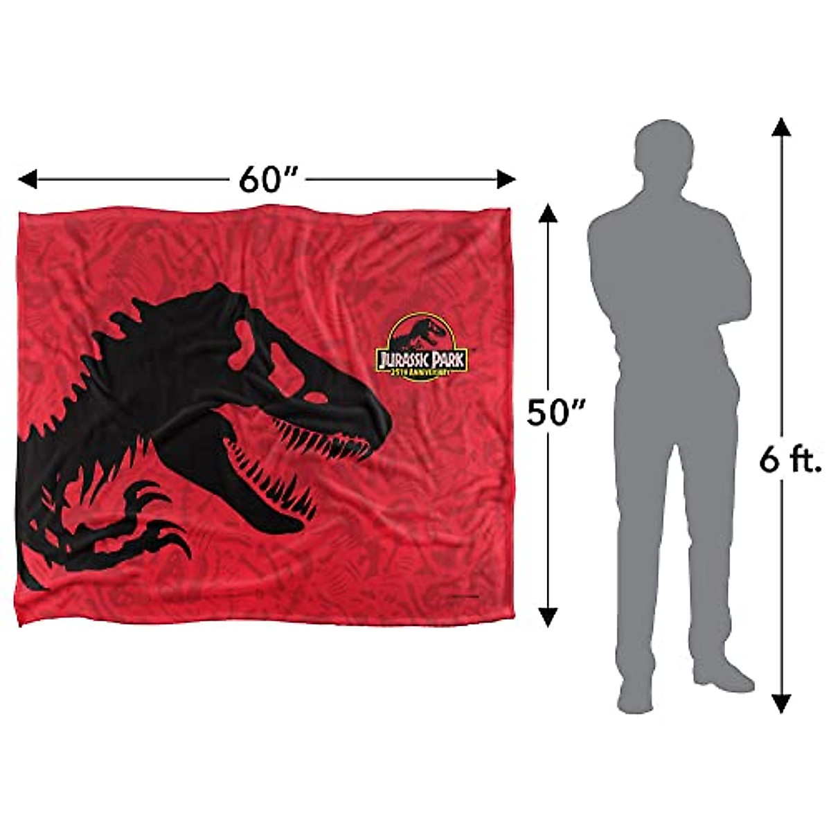 Jurassic Park 25Th Anniversary Officially Licensed Silky Touch Super Soft Throw Blanket 50" x 60"