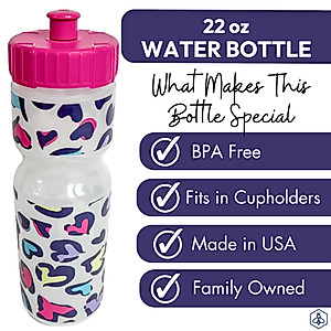 50 Strong 22oz Kids Sports Squeeze Water Bottle for Girls – BPA-Free with Pull Top Cap – Durable & Reusable for School, Sports & Everyday Use – Made in USA