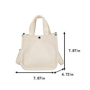 Small Canvas Crossbody Bag Cell Phone Pouch Coin Purse Top Handle Tote Bag Cute Shoulder Bag for Women Teen Girls (Blue)