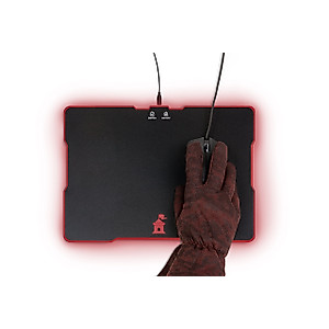 Moat Mouse Pad with LED Lighting Effects - Large Speed Surface with Backlit Perimeter and Logo for Gaming - Hard Mouse Mat Optimized for All Computer Mouse Sensitivity and Sensors
