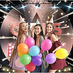 Allenjoy 72" x 72" Rose Gold Girls Night Backdrop Diamonds Birthday Party Decorations Photobooth Bridal Shower Background Selfie Banner Gathering Carnival Supplies Props