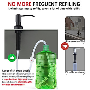 Soap Dispenser Extension Tube Kit with Check Valve, 47" Under Counter Soap Dispenser Tube for Kitchen Sink, Fit Most Soap Containers, Powerful Suction, Never Fill The Little Bottle Again SonTiy