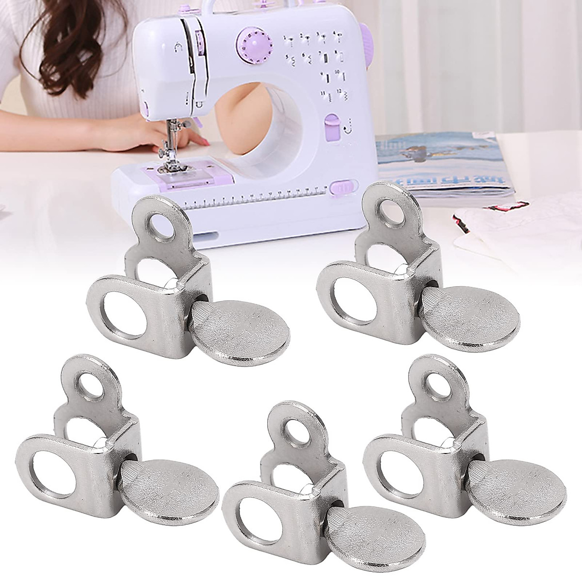 5 Pcs Needle Clamp, Stainless Steel Sewing Machine Fixed Replacement Needle Collet Holder, Table Sewing Clamp for Youth 505