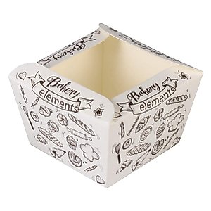 TOYANDONA 100pcs Paper Baking Cup Small Square Cake Wrappers Cupcake Liners Desserts Holders Muffin Cases for Weddings Birthdays Baby Shower (White Coffee)
