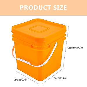 LUOZZY Large Laundry Detergent Storage Box Farmhouse Laundry Powder Container Square Washing Powder Bucket (10L Orange)