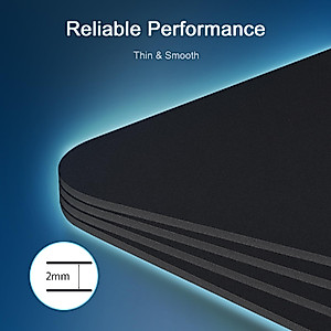 Senetem Thin Mouse Pad, 4 Pack Smooth Gaming Mouse Pads, Non-Slip Rubber Base, Laser & Optical Mousepad for Laptop, Computer, Office & Home, Small Portable, 11x8.6 in, Black