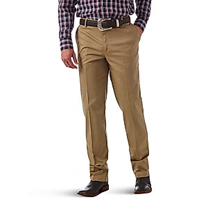 Wrangler Men's Riata Flat Front Relaxed Fit Casual Pant, Khaki, 30X36