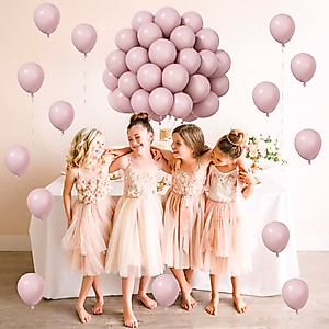 Dusty Pink Balloons, 100 Packs 5 Inch Nude Pink Latex Balloons, Retro Pale Pink Party Balloons, Boho Pastel Pink Helium Balloons for Boho Girls Women Birthday Baby Shower Wedding Bridal Valentines Day