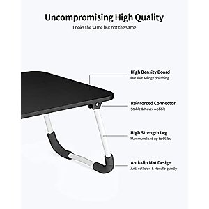 Ruxury Folding Lap Desk Laptop Stand Bed Desk Table Tray, Breakfast Serving Tray, Portable & Lightweight Mini Table, Lap Tablet Desk for Sofa Couch Floor - Black