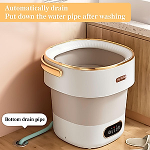 Portable Washing Machine,Mini Washer 15L Upgraded With Spin Basket,Small Clothes Folding Washing Machine Of Underwear, Baby And Small Clothes,Suitable For Home Apartments Dormitories, Hotels Beige