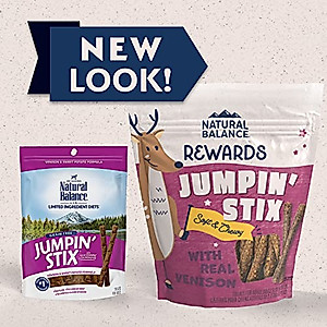 Natural Balance Jumpin' Stix Grain Free with Real Venison & Sweet Potato Recipe Dog Treats, 10 oz.