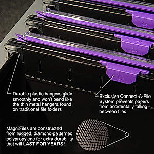 Ultimate Office MagniFile Hanging File Folders V Base Letter Size with 11 inch Magnified Indexes That Double The Size of Your File Titles to Find Files Fast. (Set of 5 Assorted)