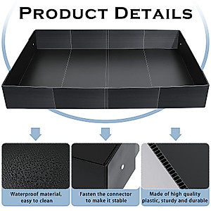 Geelin Corrugated Plastic Cage Liners Base 2 x 4 Panel Size Guinea Pig Cage Liner for Guinea Pigs Hedgehogs Rabbits Applied with C&C Cages, Black