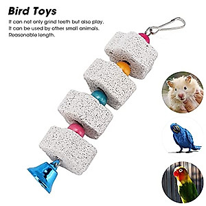 Tnfeeon Bird Beak Grinding Mineral Stone Colorful Bird Block Toys Parrot Break Grinding Stones Cages Bite Chew Training Toys Parrot