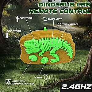 Dinosaur Remote Control Truck Toys, Dinosaur RC Stunt Car 360 Degree Rotation with LED Light, Monster Truck Toys for Kids Toddlers, Christmas Birthday Gifts for Boys Girls Age 3-8