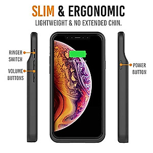 Alpatronix iPhone 11 and iPhone XR Battery Case, 5500mAh Slim Portable Protective Extended Charger Cover with Wireless Charging Compatible with iPhone 11 and iPhone XR (6.1 inch) - Black