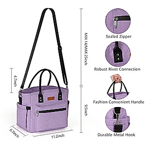 Insulated Lunch Bag for Women Men,Adult Lunch Box for Women with Adjustable Shoulder Strap,Portable Large Lunch Tote Bag for Office Work Picnic Beach,Reusable Lunch Cooler Bag