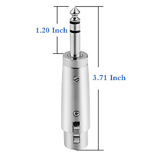 JOMLEY XLR Female to 1/4 Inch TRS Stereo Jack Plug Balanced Cable Adapter - 2 Pack