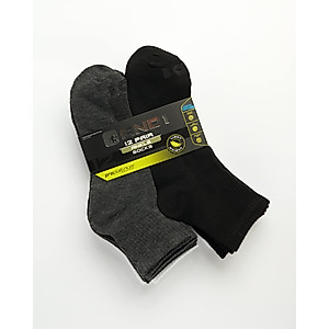AND1 Men's Socks - PROPLATINUM Lightweight Quarter Cut Socks (12 Pack), Size Shoe size: 6-12.5, Assorted