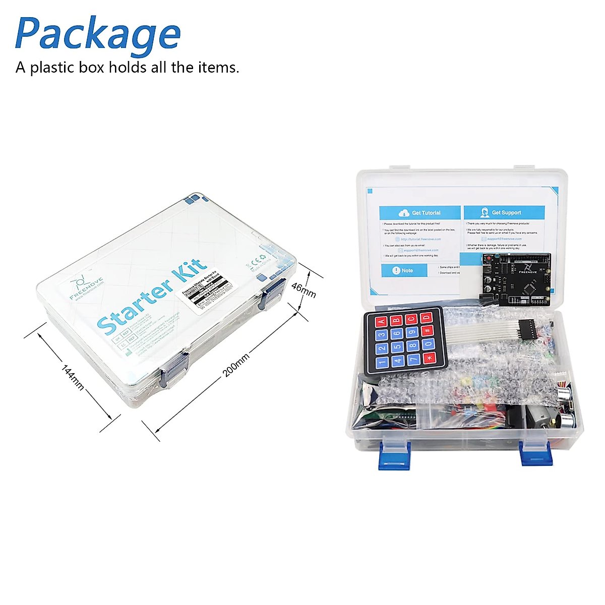 Freenove Ultimate Starter Kit with Board V4 (Compatible with Arduino IDE), 274-Page Detailed Tutorial, 217 Items, 51 Projects