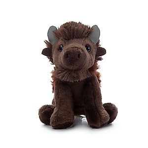 The Petting Zoo Bison Stuffed Animal Plushie, Gifts for Kids, Wild Onez Babiez Zoo Animals, Bison Plush Toy 6 inches