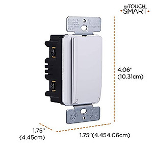 myTouchSmart 33861 LE One in-Wall Digital Timer, Push Door Switch, Backlit LED Screen, 8 Custom On/Off Times, Countdown Mode, Daily/Weekly Set, Off & Countdown