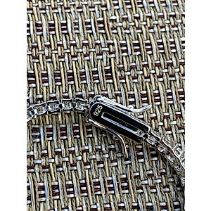 HarlemBling Real Solid 925 Sterling Silver 2mm CZ Tennis Bracelet - 6-8.5" Iced Diamond One Row Bracelet - Thin & Great For Classy Everyday Look (7.5)