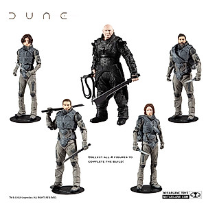 McFarlane Toys Dune Paul Atreides 7-inch Action Figure with Build-A Glossu ‘Beast’ Rabban Figure Parts, Multicolor