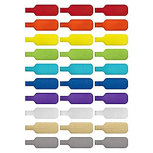 Cable Labels by Wrap-It Storage, Medium, Multi-Color (30-Pack) Write On Cord Labels, Wire Labels, Cable Tags and Wire Tags for Cable Management and Organizer for Electronics, Computers and More