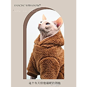 Sphynx Cat Sweater Warm Thickened Knitted Stratch Hairless Cat Clothes Cat Vest for Devon,Cornish,Peter Bald, Small Kitten (X-Small)