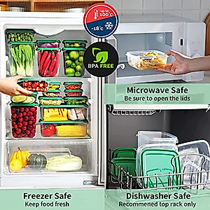Sweedor 34 PCS Variety Sizes Shapes Food Storage Containers with Lids Airtight Easy to Clean,For Travel & Organization, Dishwasher Safe
