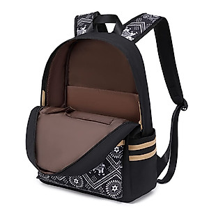 Swacort Black Backpack for Women Travel Laptop Backpacks for School Boys Girls Bookbag Casual Lightweight Canvas Back Pack Cute Carry on Daykpack Elephant