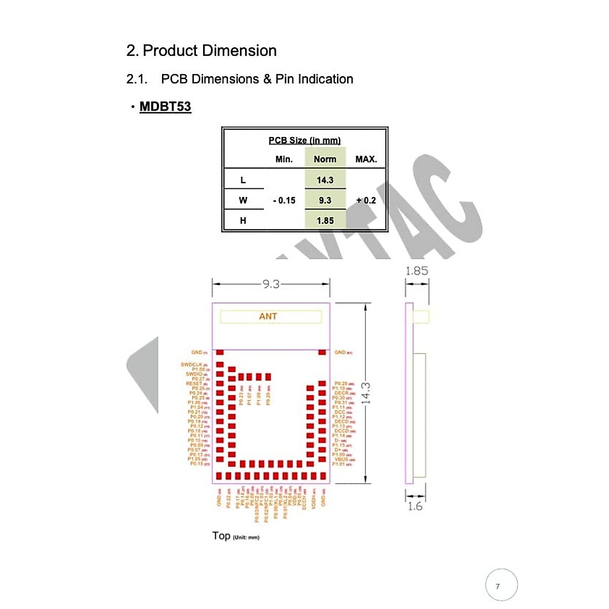 MDBT53-1M Nordic nRF5340 Dual Core Chip ANT 48 GPIO Bluetooth Module BT5.2 FCC IC CE Telec KC SRRC (3pcs Pak)