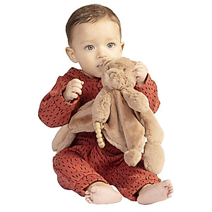 Manhattan Toy Sleepy Time Bear Plush Baby Lovie Blankie with Removable Silicone Teether Ring