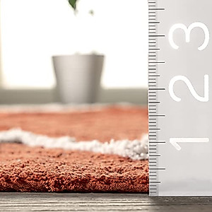 nuLOOM Kids Washable Round Alphabet Area Rug, 6' Round, Rust